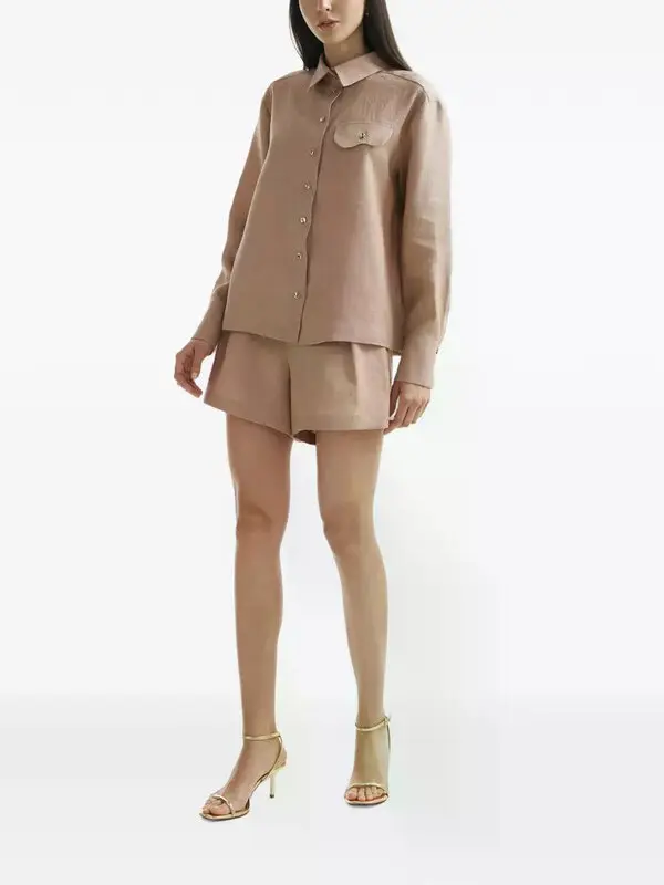 MIA PECULIAR Button-up Shirt With Classic Collar And Flap Chest Pocket