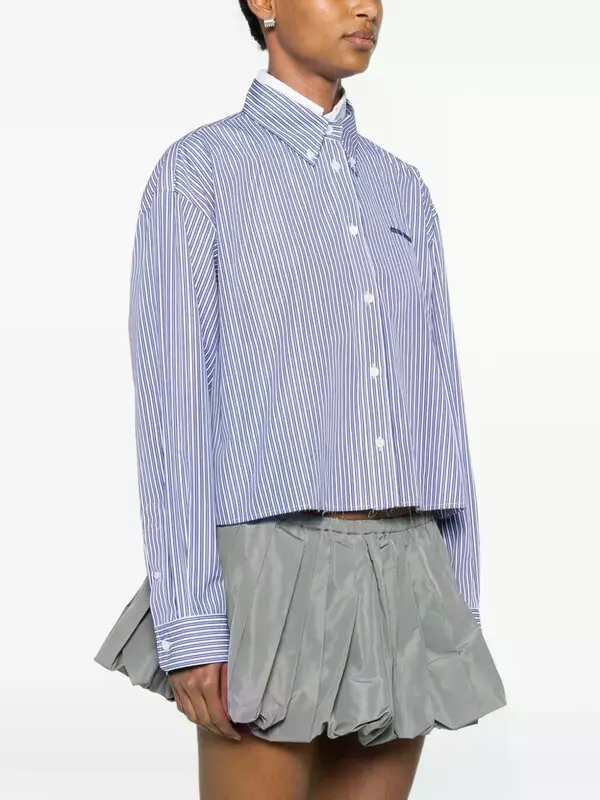 Miu Miu Striped Cropped Shirt