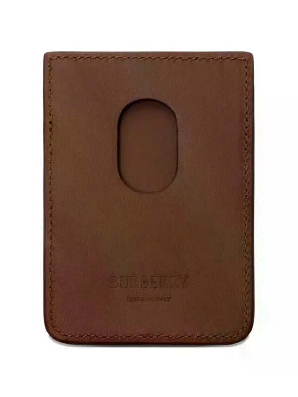 Burberry Check Magnetic Card Case - Brown