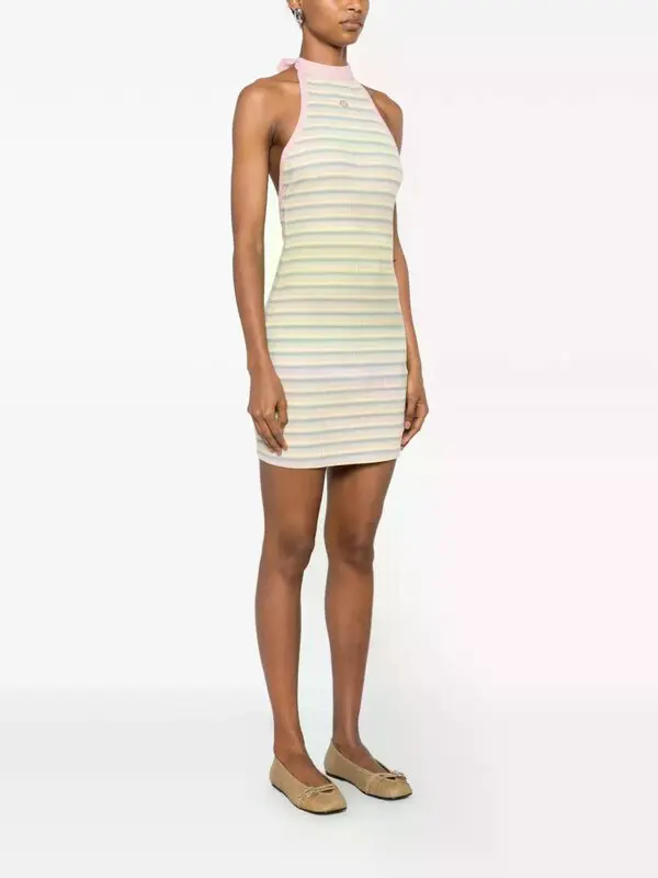 Amiri Striped Halterneck Mini Dress