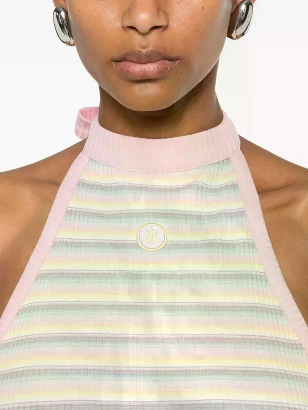 Amiri Striped Halterneck Mini Dress