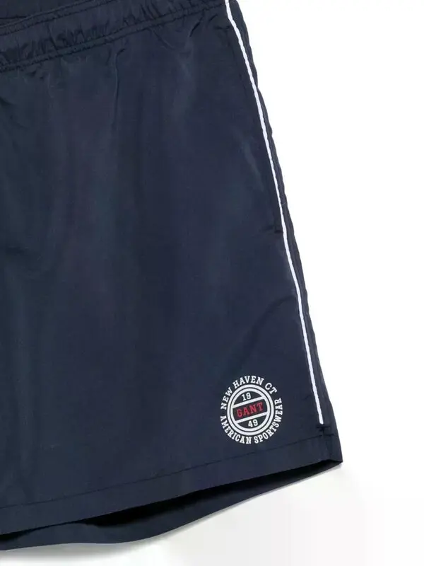 Gant Logo-print Piped Swim Shorts
