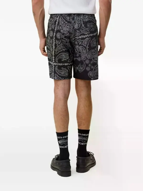 LES DEUX Paisley Print Drawstring Shorts
