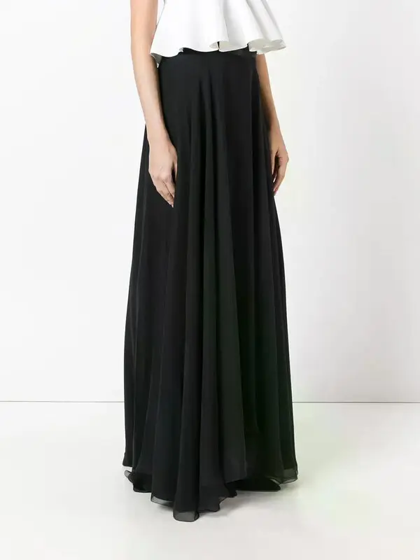 LANVIN Silk Pleated Draped Skirt