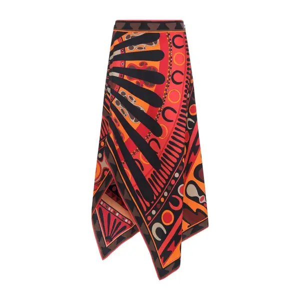 Emilio Pucci Asymmetric Draped Skirt - Red
