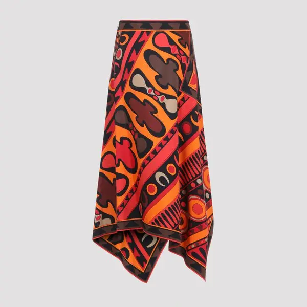 Emilio Pucci Asymmetric Draped Skirt - Red