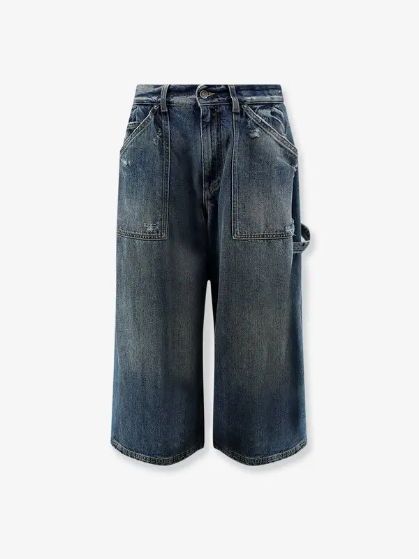 Dolce & Gabbana Wide Leg Denim Bermuda Shorts