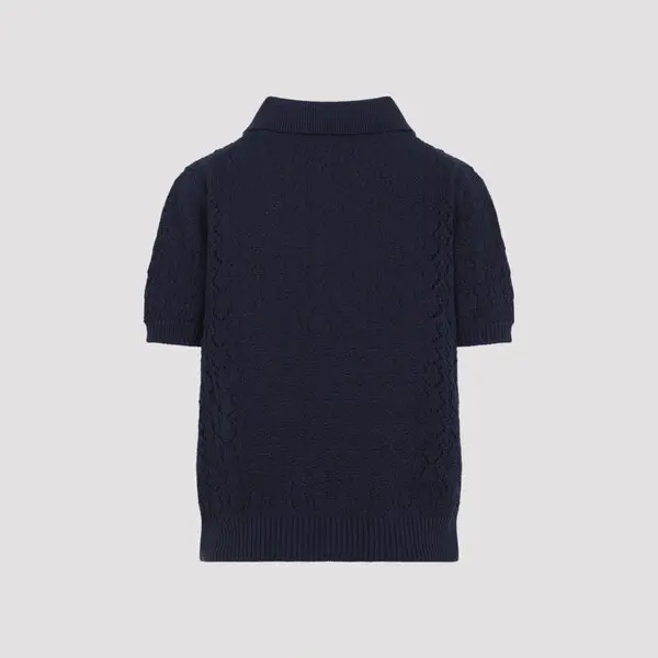Miu Miu Cotton Lace-effect Knit Polo