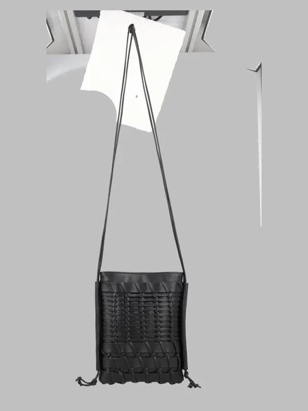 Hereu Woven Leather Shoulder Bag - Black