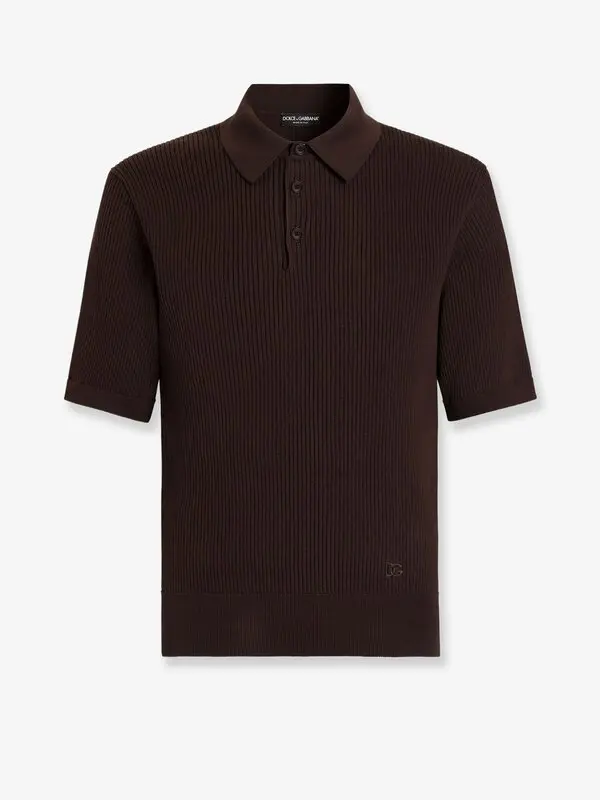 Dolce & Gabbana Ribbed Cotton Polo Shirt