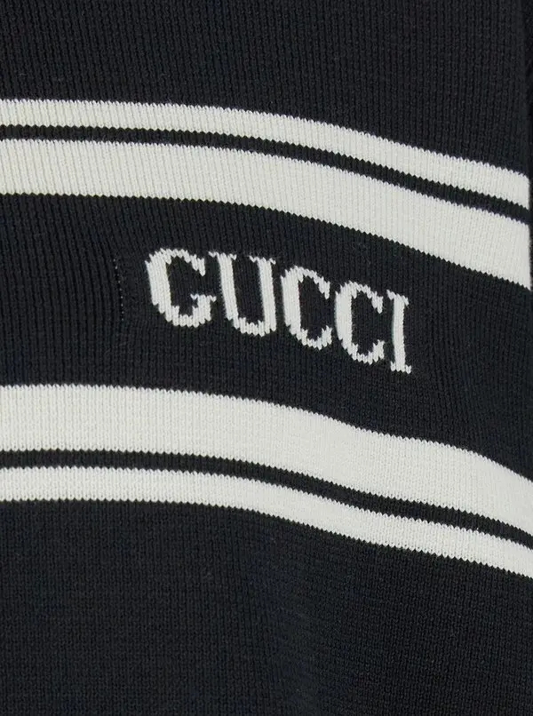 Gucci Black Wool Sweater With Logo Lettering
