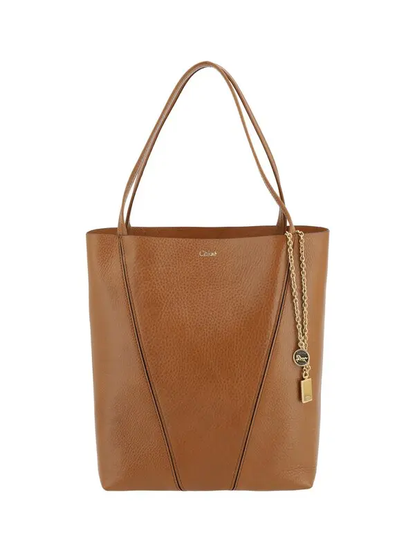 Chloé Spin Grained Leather Shoulder Bag - Brown