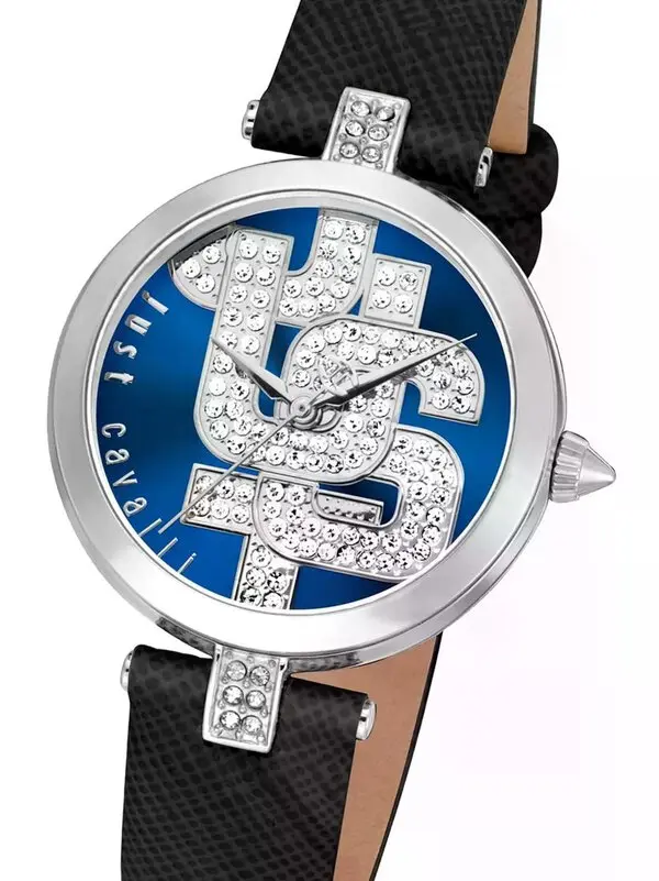 Just Cavalli Maiuscola Crystal-embellished 32mm Watch - Blue