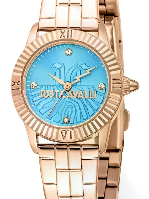 Just Cavalli Rose Gold-tone Stainless Steel Quartz Watch - Blue