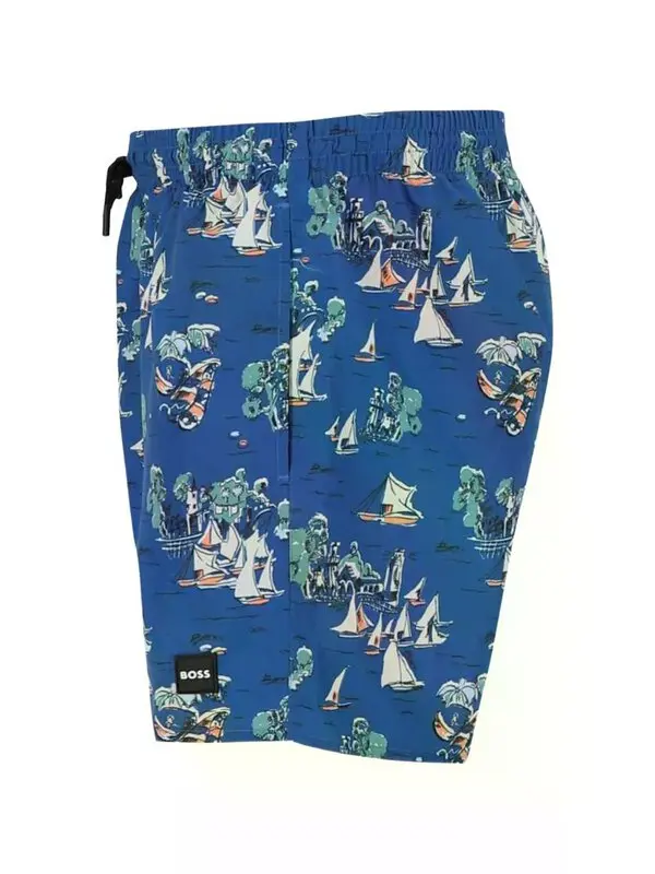 BOSS Graphic Print Swim Shorts