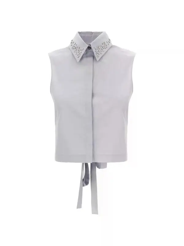 Iceberg Stud-embellished Sleeveless Shirt - Grey