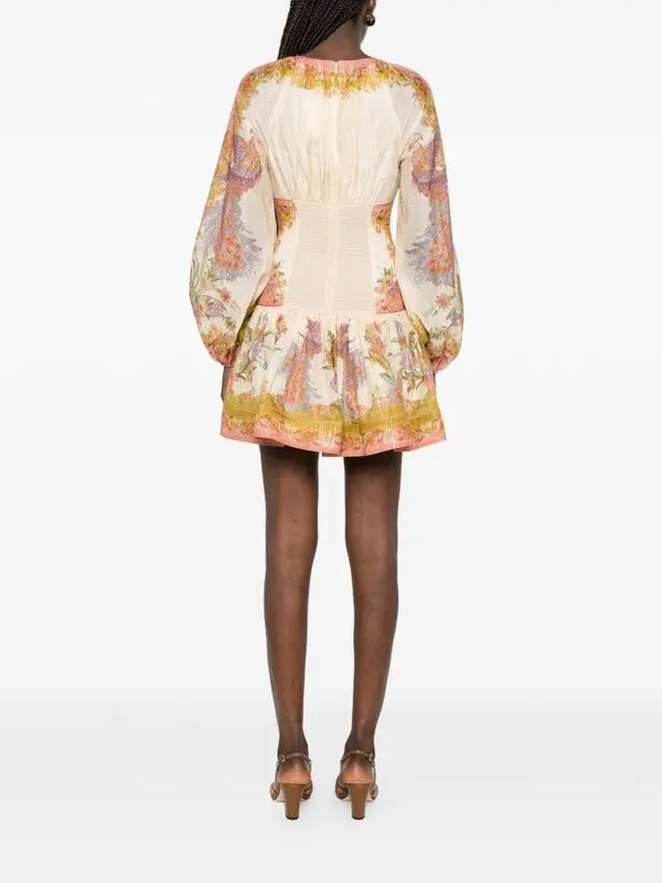 Zimmermann Indra Printed Mini Dress - Brown