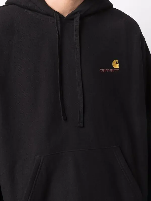 Carhartt Work In Progress Embroidered Logo Cotton Hoodie - Black