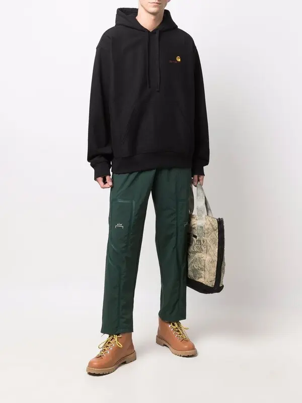 Carhartt Work In Progress Embroidered Logo Cotton Hoodie - Black
