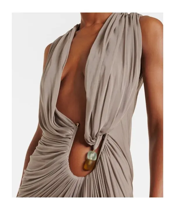 Christopher Esber Draped Knit Dress With Embellishments