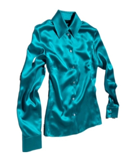 Gucci Long-sleeve Silk Satin Shirt