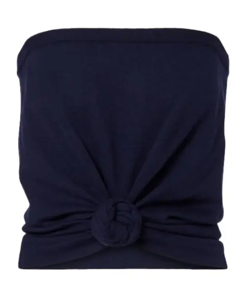 Magda Butrym Wool Tube Top With Knot Detail - Black