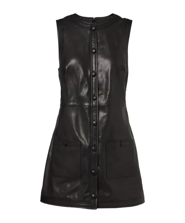 FRAME Leather Shirt Dress