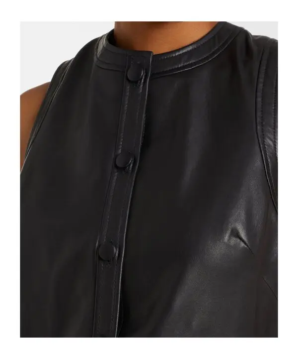 FRAME Leather Shirt Dress