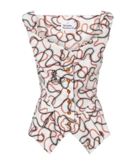 VIVIENNE WESTWOOD Monday Printed Cotton Vest - White