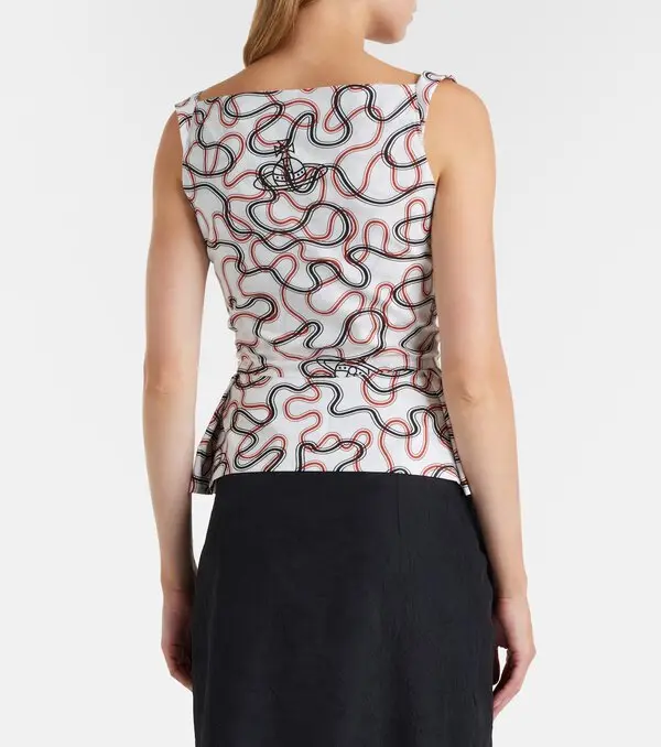 VIVIENNE WESTWOOD Monday Printed Cotton Vest - White