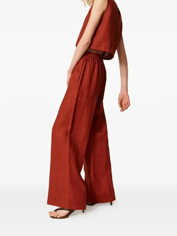 TWINSET Drawstring Wide-leg Trousers - Red