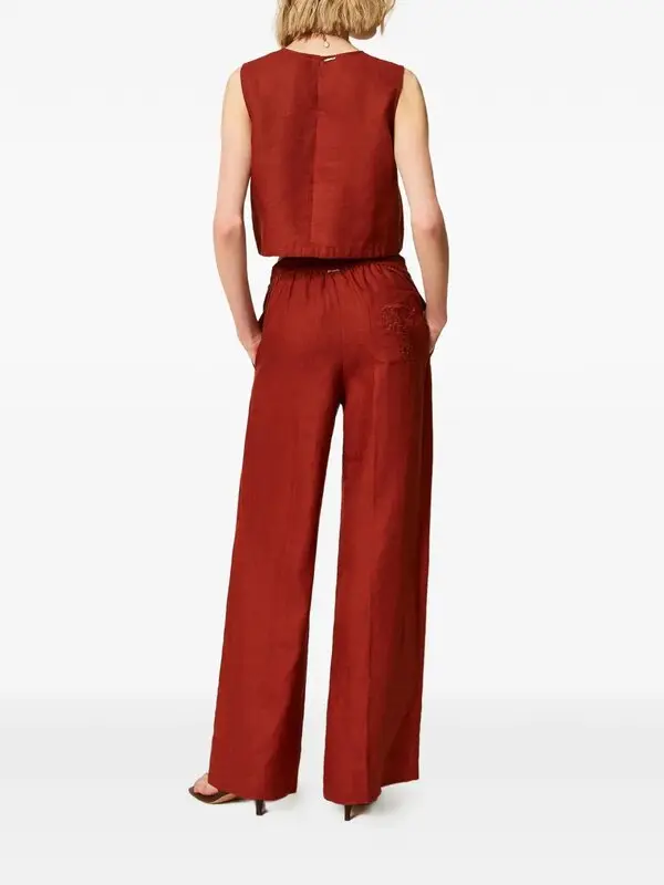 TWINSET Drawstring Wide-leg Trousers - Red