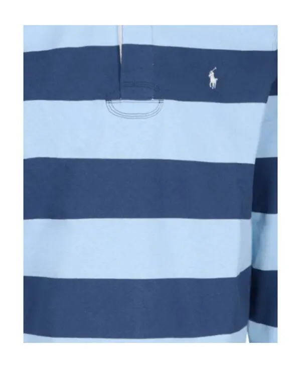 Polo Ralph Lauren Striped Long-sleeved Polo Shirt - Blue