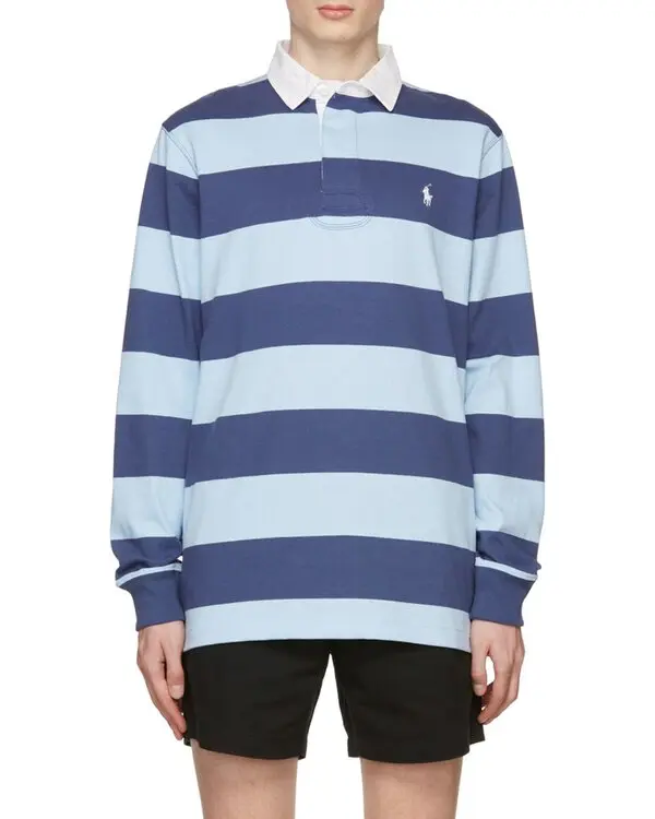 Polo Ralph Lauren Striped Long-sleeved Polo Shirt - Blue