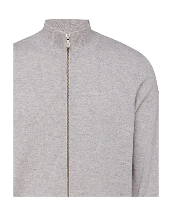 Brunello Cucinelli High-neck Zip-up Cardigan - Gray
