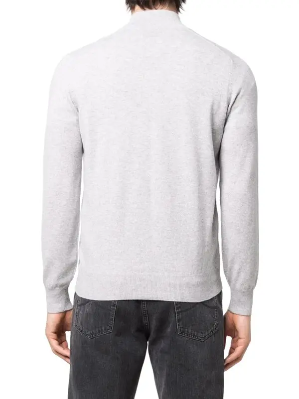 Brunello Cucinelli High-neck Zip-up Cardigan - Gray
