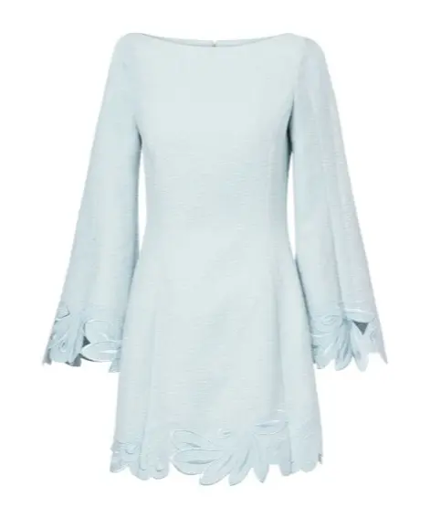 Oscar De La Renta Cotton And Wool-blend Tweed Minidress With Floral Embroidery