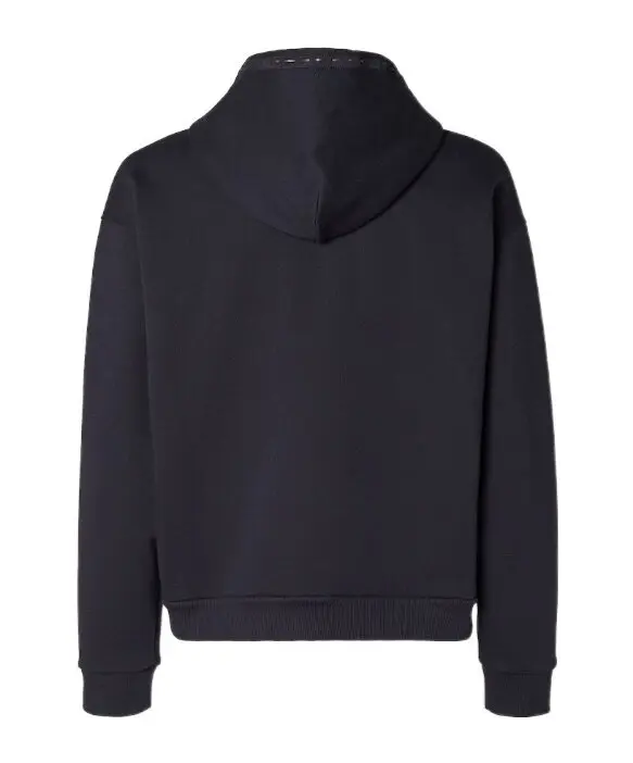 Fendi Navy Cotton Zip-up Hoodie With Selleria Stitching