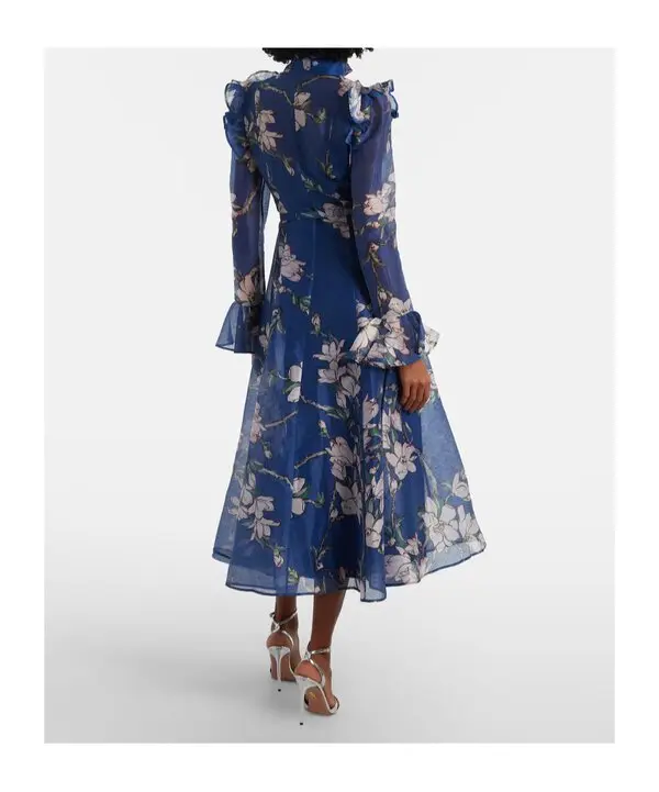 LEO Katrina Floral Linen-blend Midi Dress