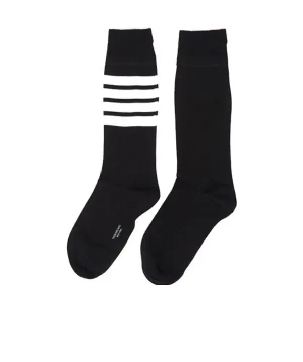 Thom Browne Four-bar Striped Crew Socks - Black