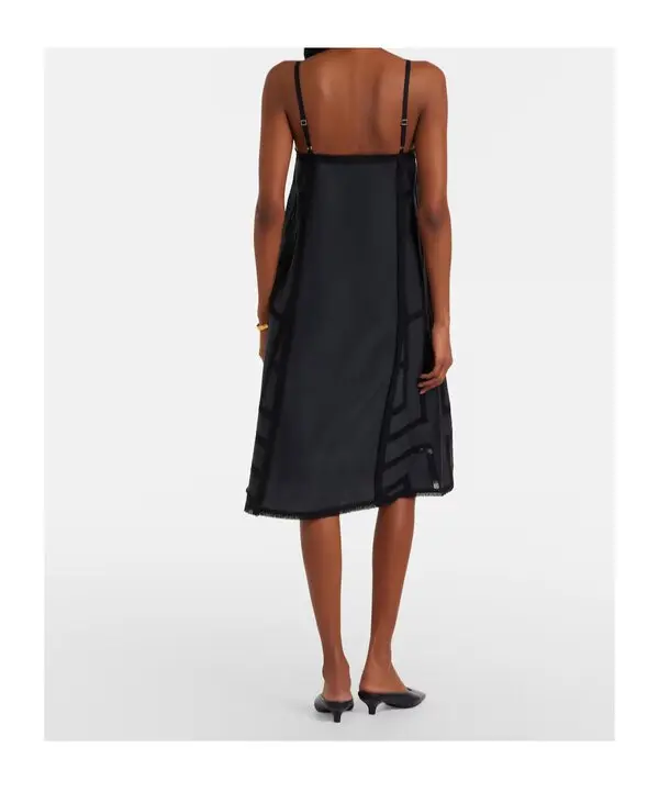 TOTEME Embroidered Silk Midi Dress