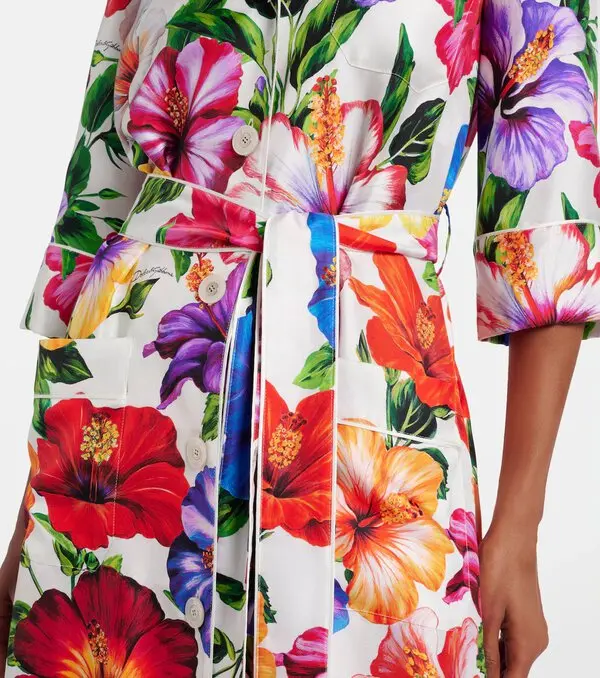Dolce & Gabbana Floral Silk Satin Maxi Dress