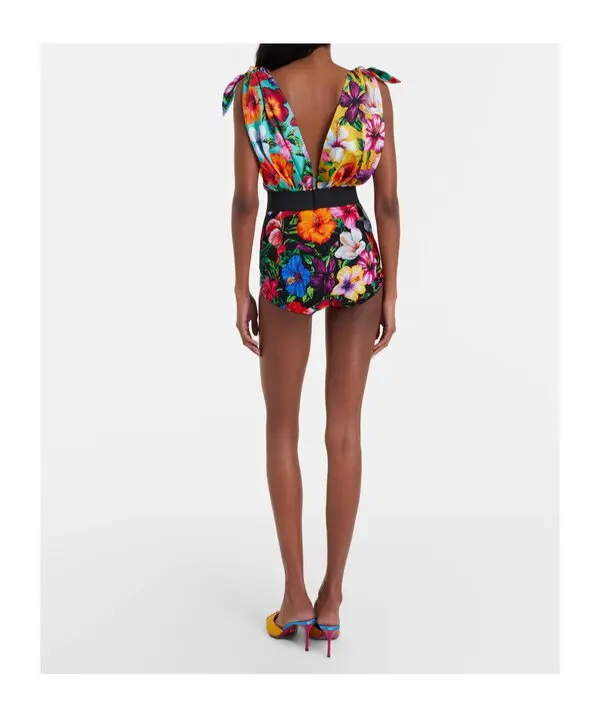 Dolce & Gabbana Floral Silk-blend Playsuit