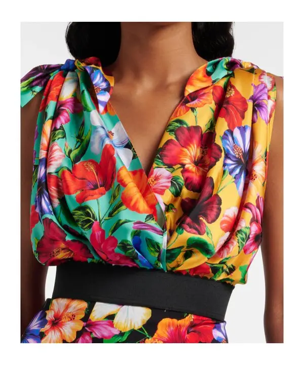 Dolce & Gabbana Floral Silk-blend Playsuit