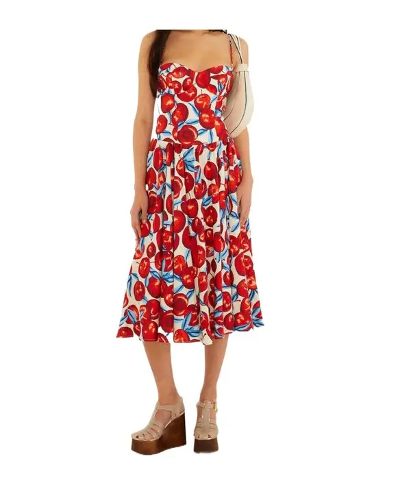 Farm Rio Smocked Floral Midi Dress