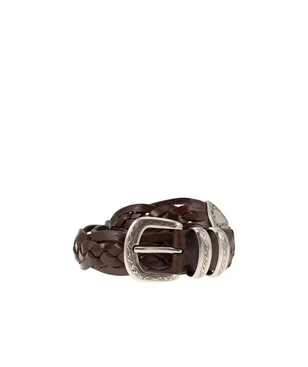 Brunello Cucinelli Braided Leather Belt - Brown