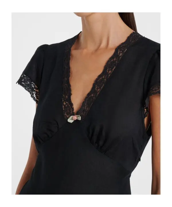 Rixo Lace Trim Mid-length Dress