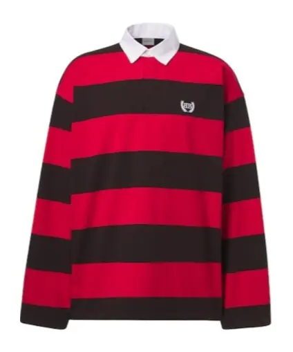 Balenciaga Oversized Striped Cotton Jersey Polo Shirt