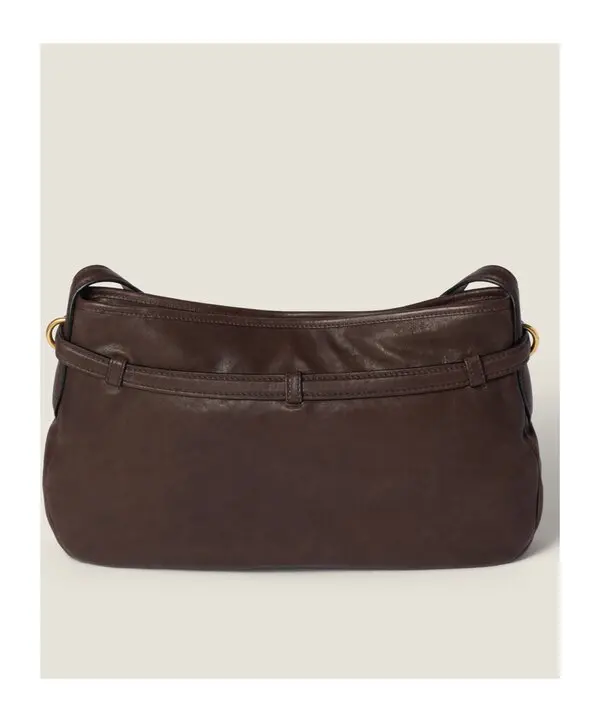 Miu Miu Aventure Nappa Leather Bag With Zippered Closure - Black
