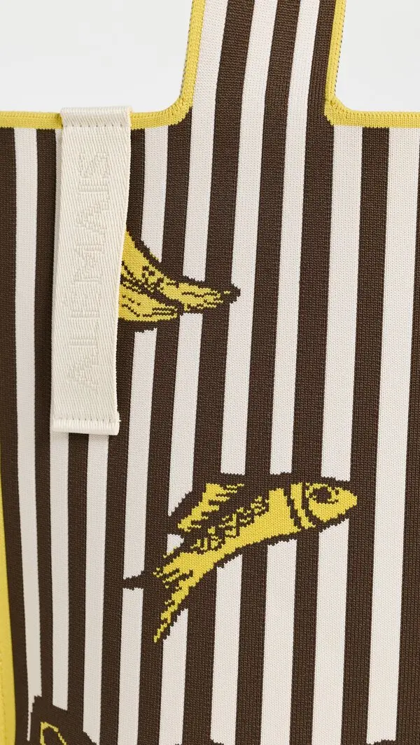 ALEMAIS Mona Jacquard Shopper Tote With Fish And Banana Graphics